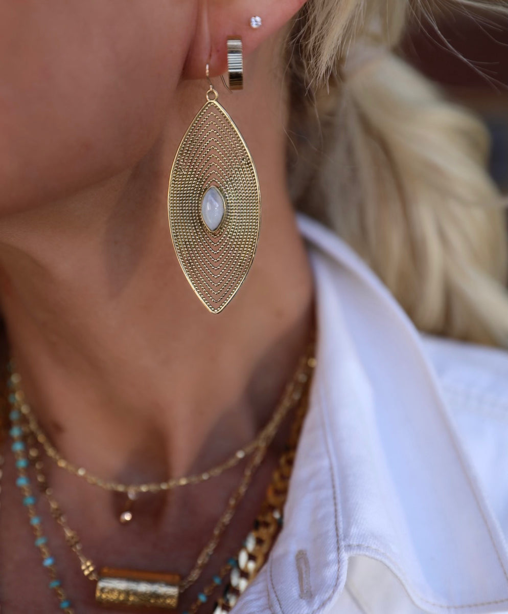 Moonstone Miles Earrings – SHALLA WISTA STUDIO