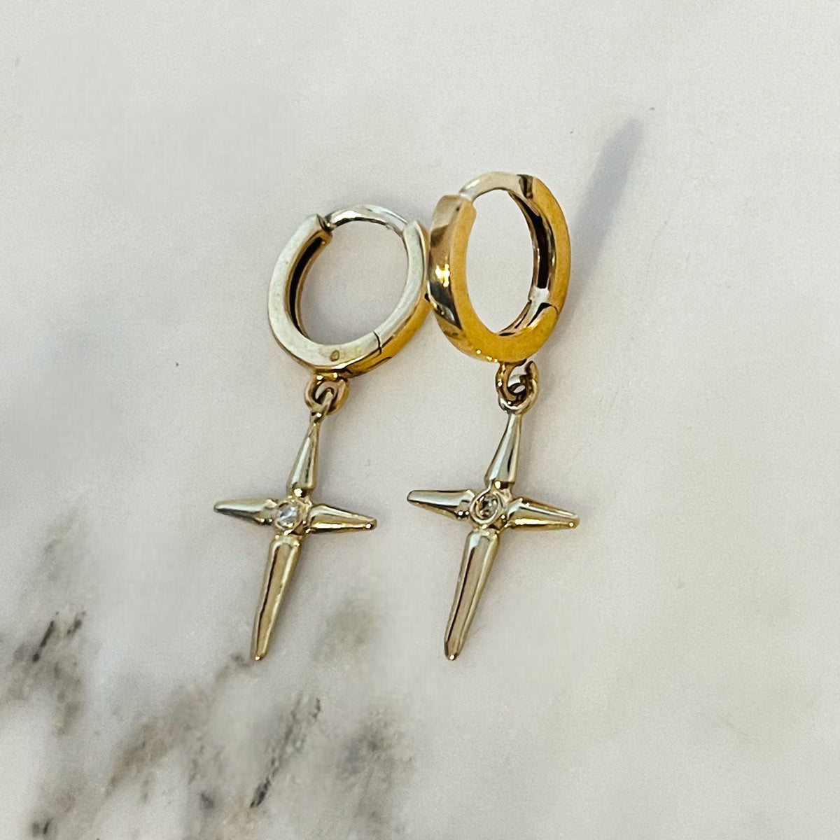 Pointed Cross Hoops – SHALLA WISTA STUDIO
