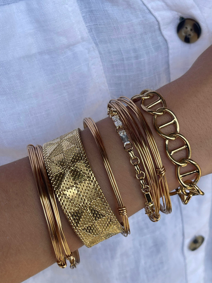 Gold Non-Tarnish Kaylee Bangles – SHALLA WISTA STUDIO